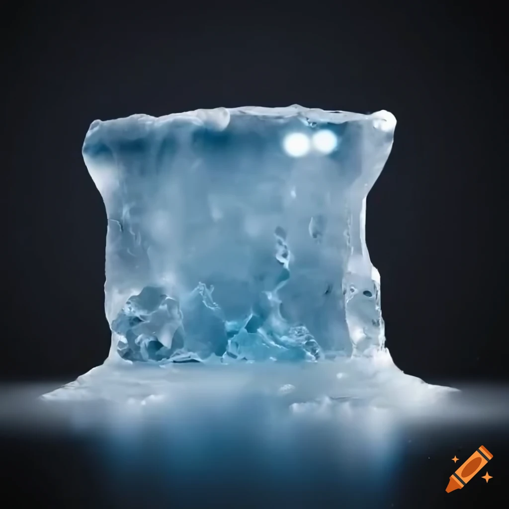 Ice sculpture of a human skeleton with a shark skull on Craiyon