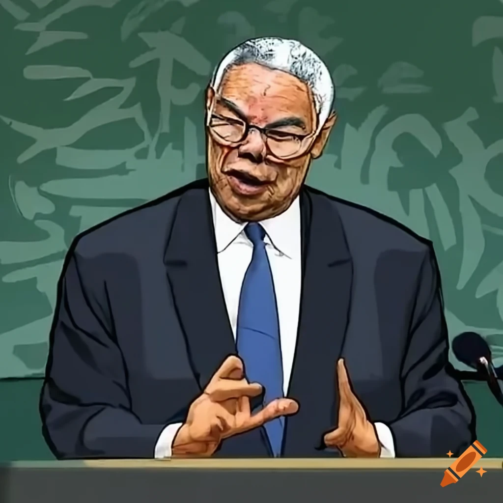 Colin powell speaking at the un assembly on Craiyon