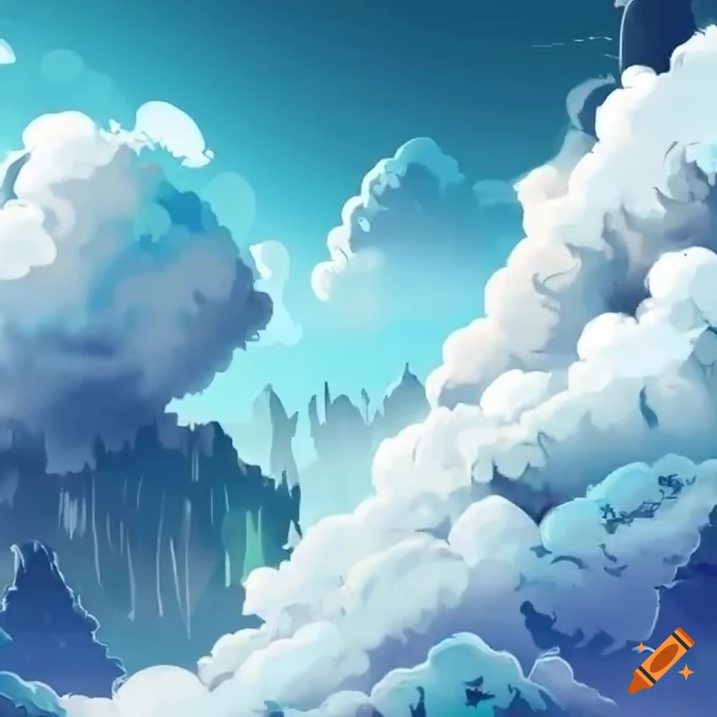 Fluffy white clouds in a 2d game