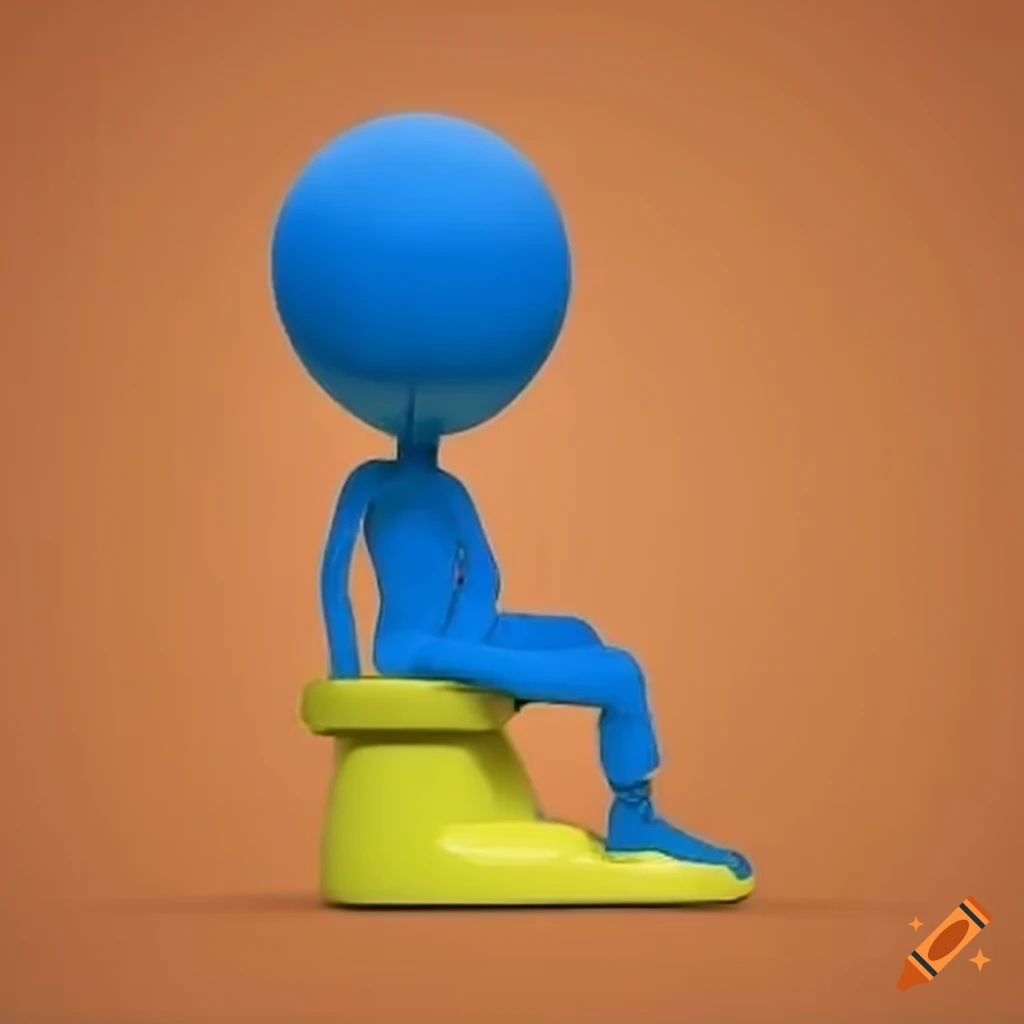 Sideview of sitting black stick figure with transparent background on ...