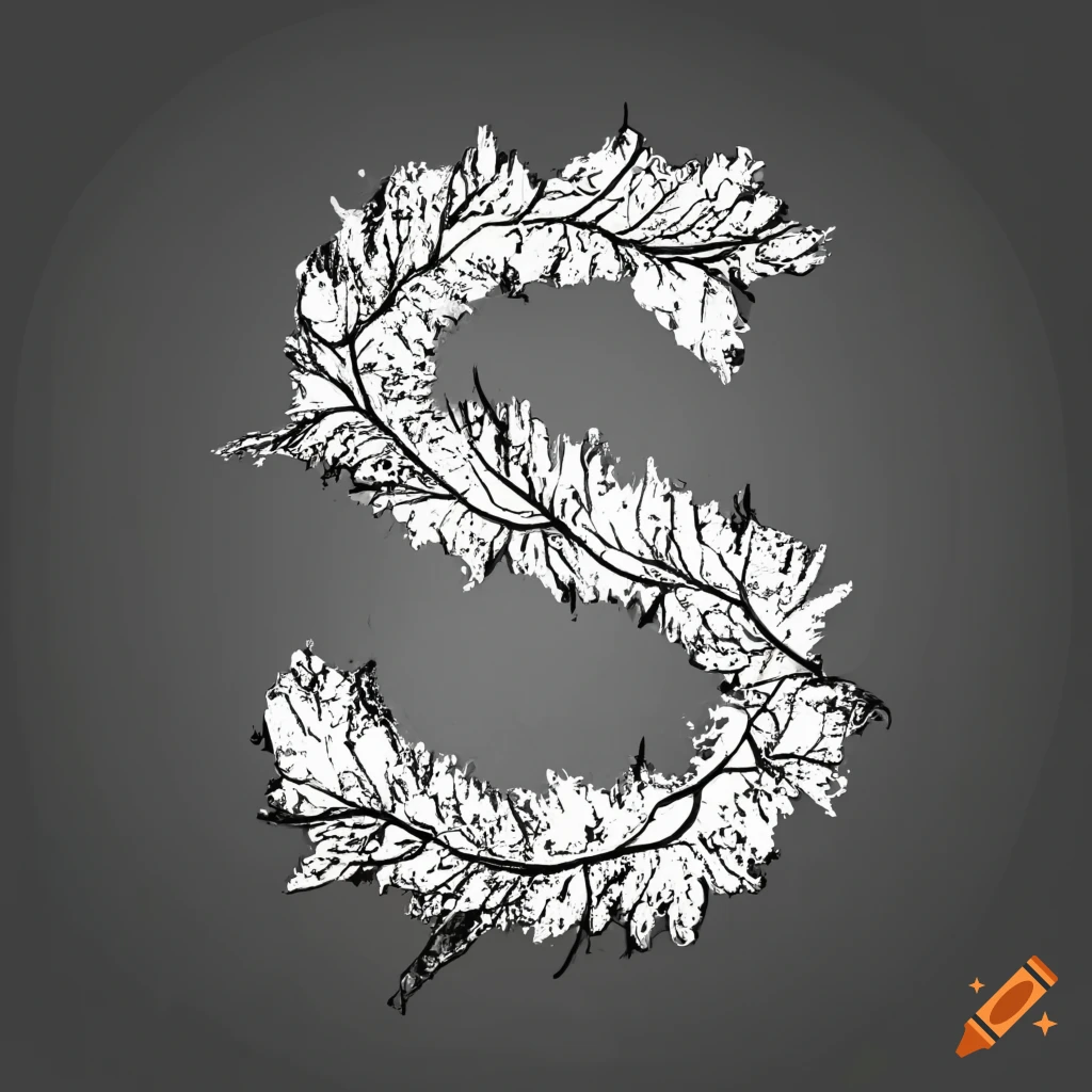 Artistic depiction of letter S made of tree branches and leaves on Craiyon