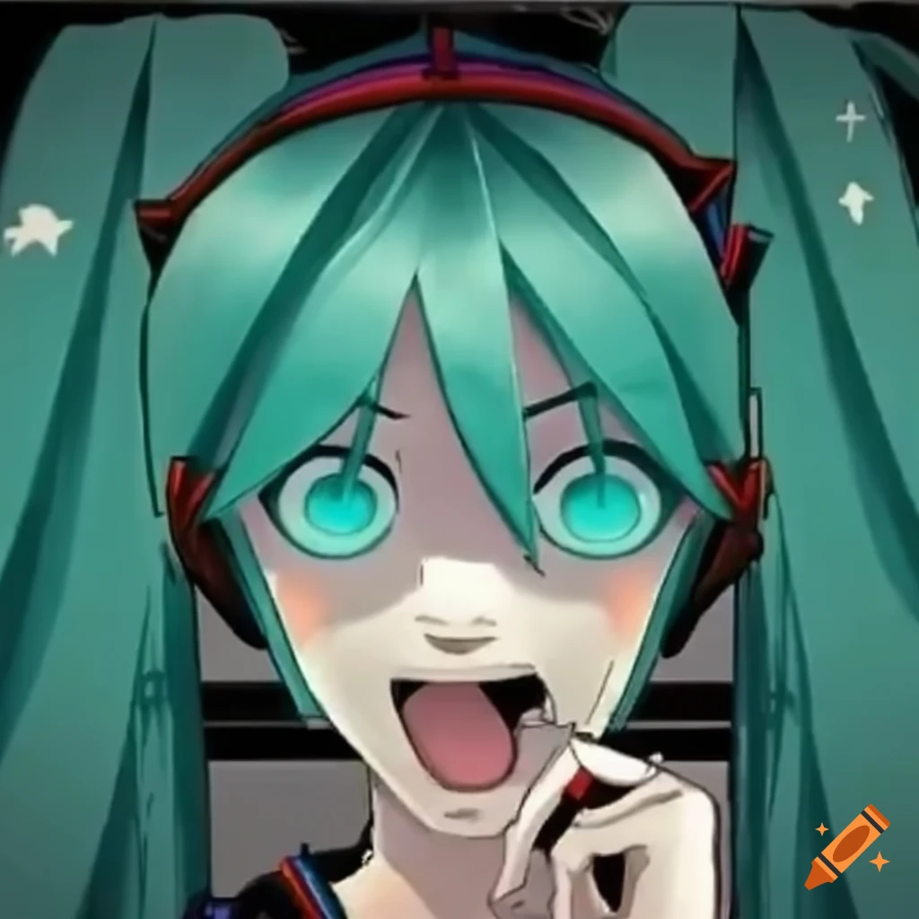 Hatsune Miku in a cool weed-themed outfit on Craiyon