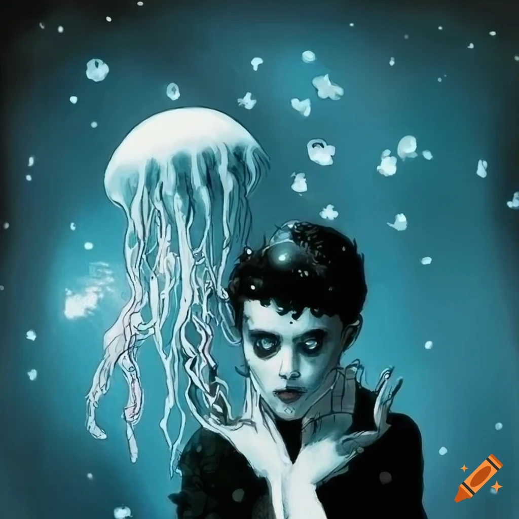 Glow worm villain from noir graphic novel