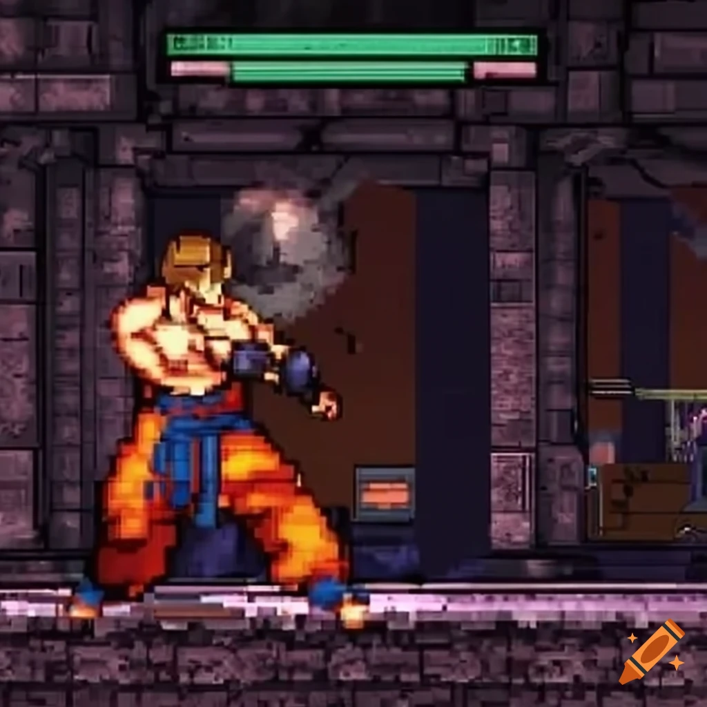 Screenshot of a capcom 2d fighting game on Craiyon