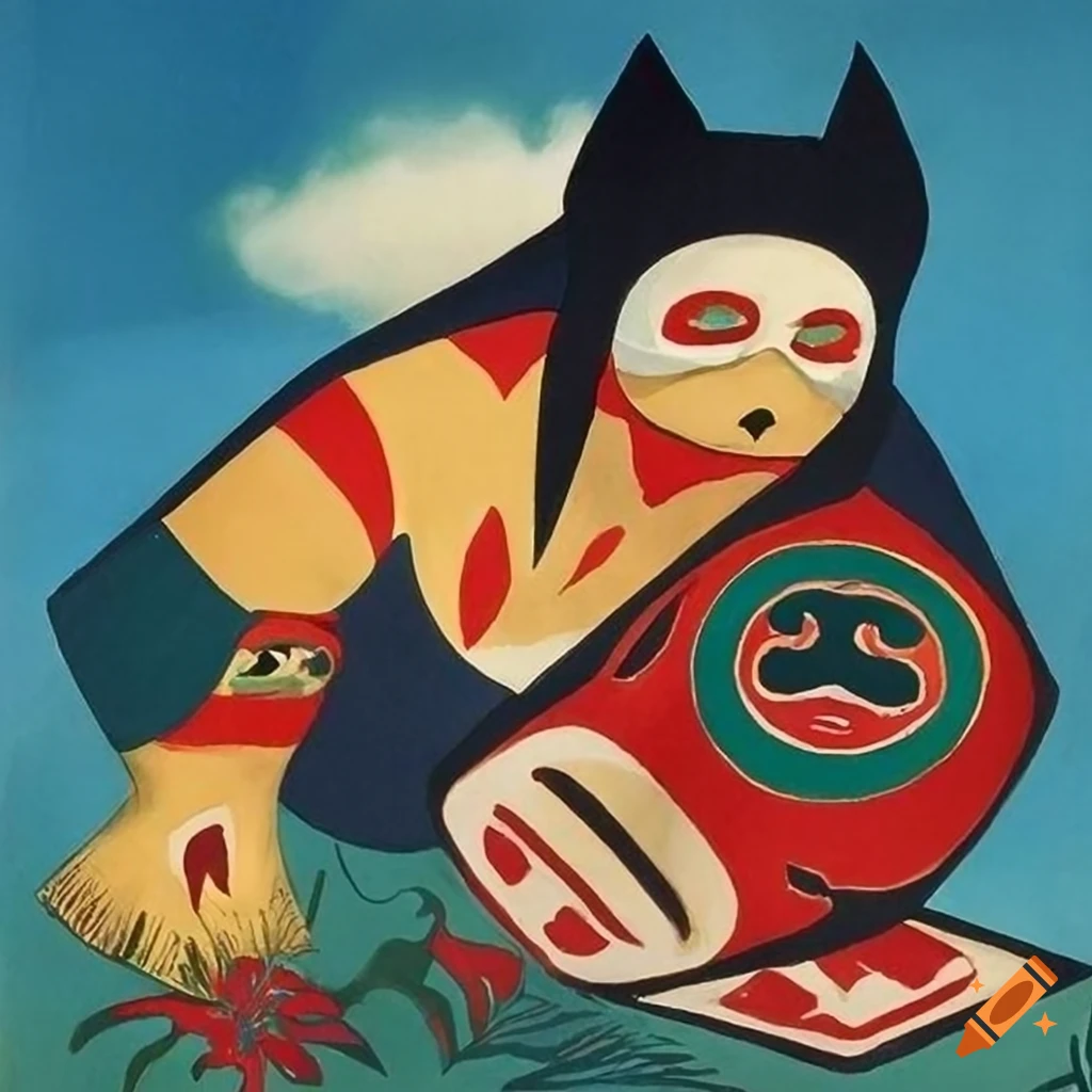 Color lithograph of Native Salish designs in Rivera, Amano, and Pellan ...