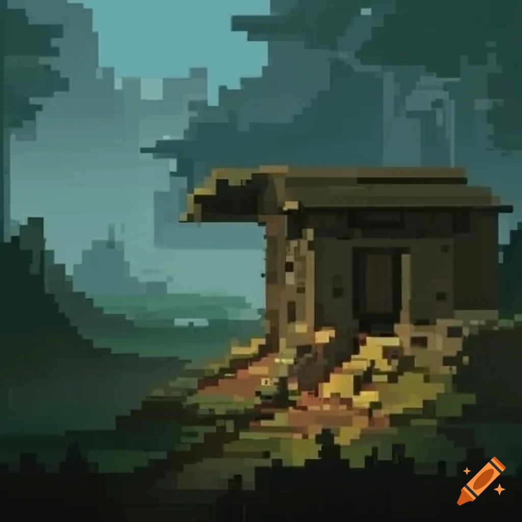 Pixel art of a post-wwi battlefield