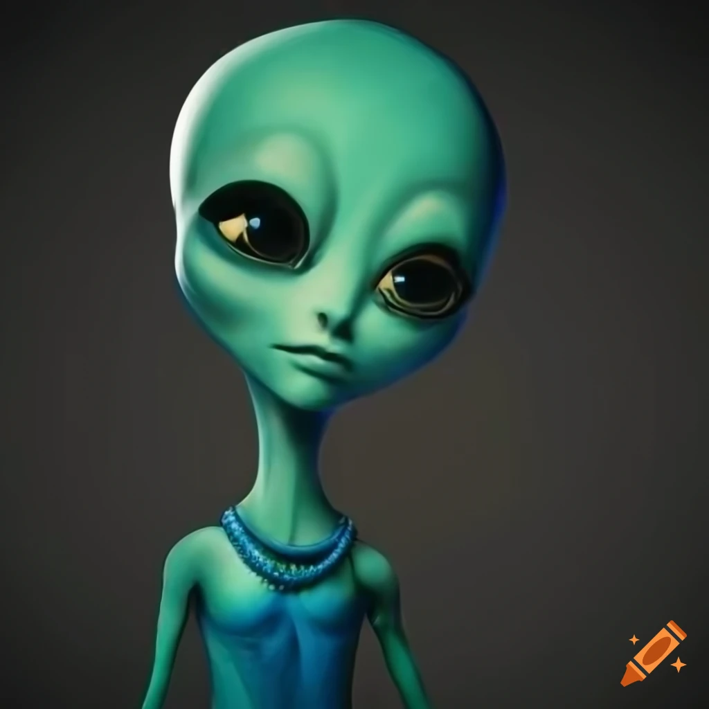 Cute Thin Alien Character Standing Tall On Craiyon