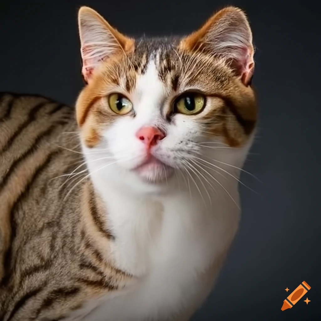 Adorable cat looking to the right on Craiyon