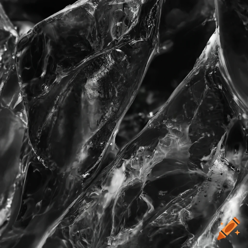 Ice texture in black and white on Craiyon
