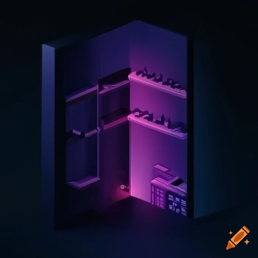 Dark and shiny isometric resume design