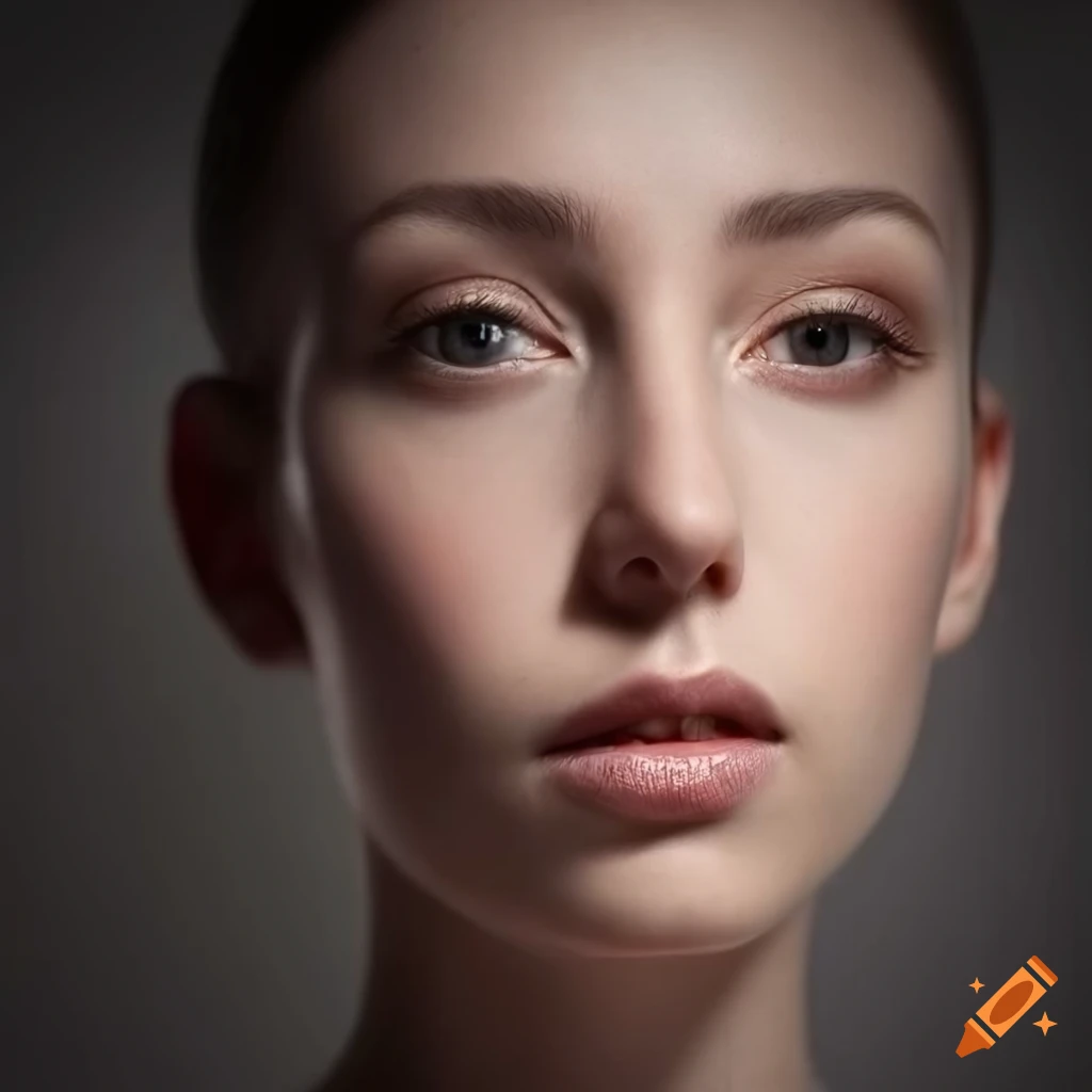Stunning close-up portrait of a beautiful young woman on Craiyon