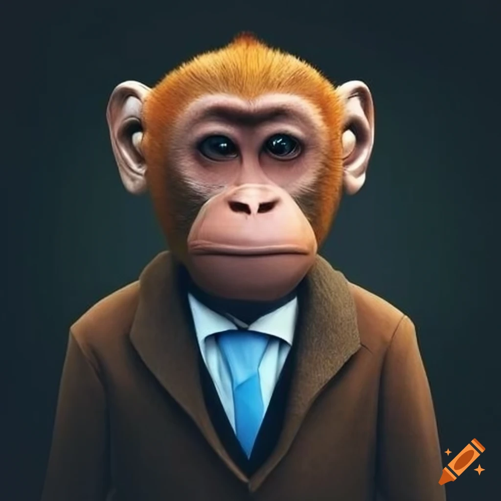 Monkey wearing a suit on Craiyon