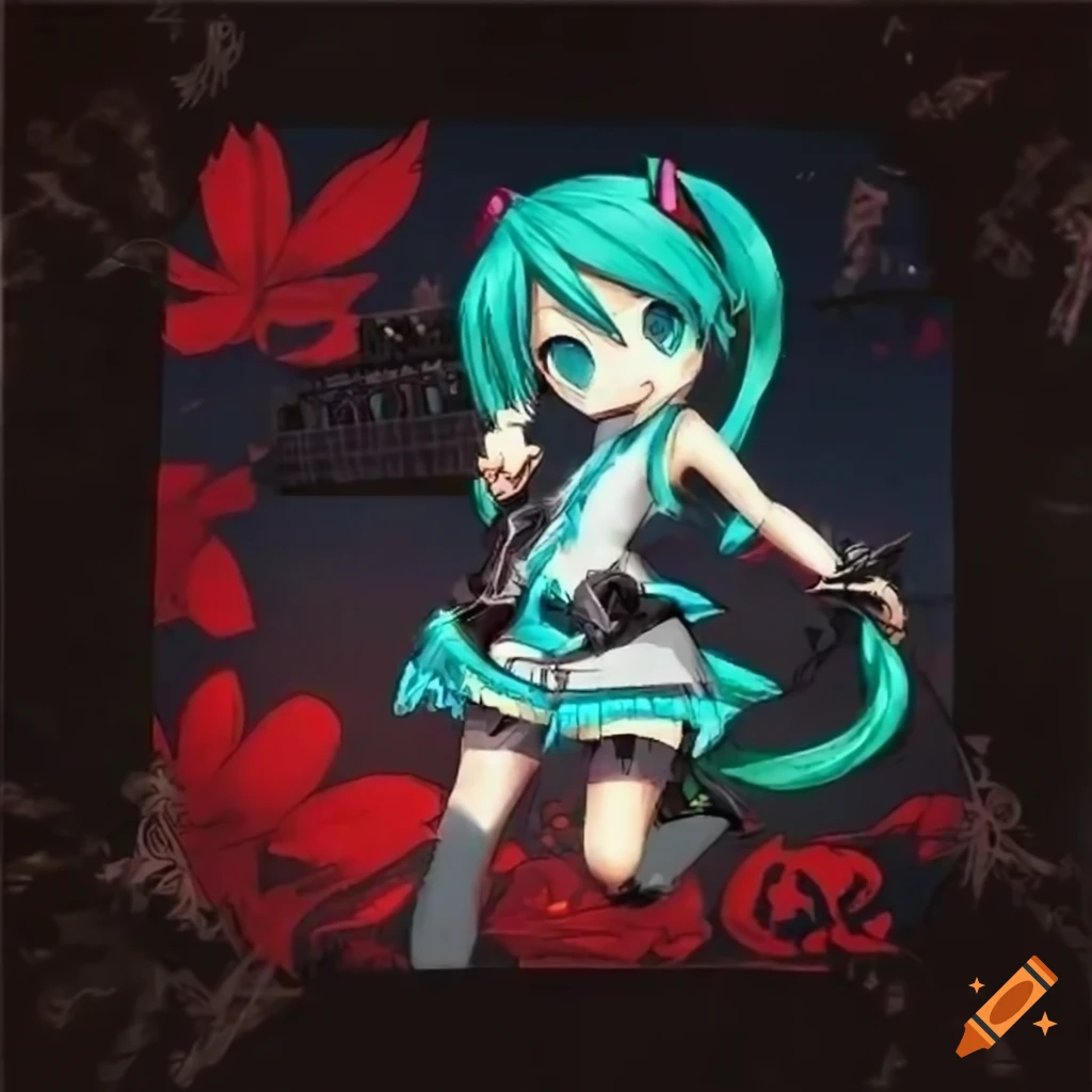 Hatsune Miku Album Cover With A Cool Weed And Resident Evil Theme