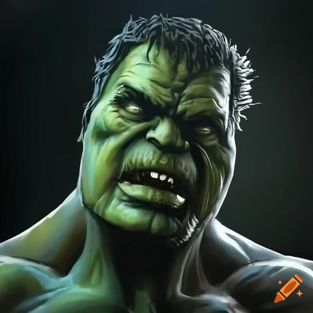 Smiling blue hulk character on Craiyon
