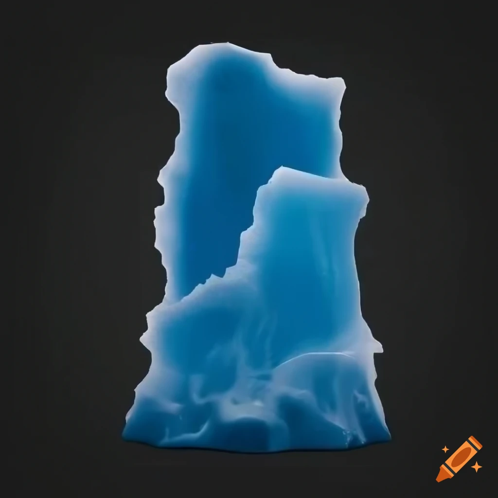 Artwork of melting ice columns in a black background on Craiyon