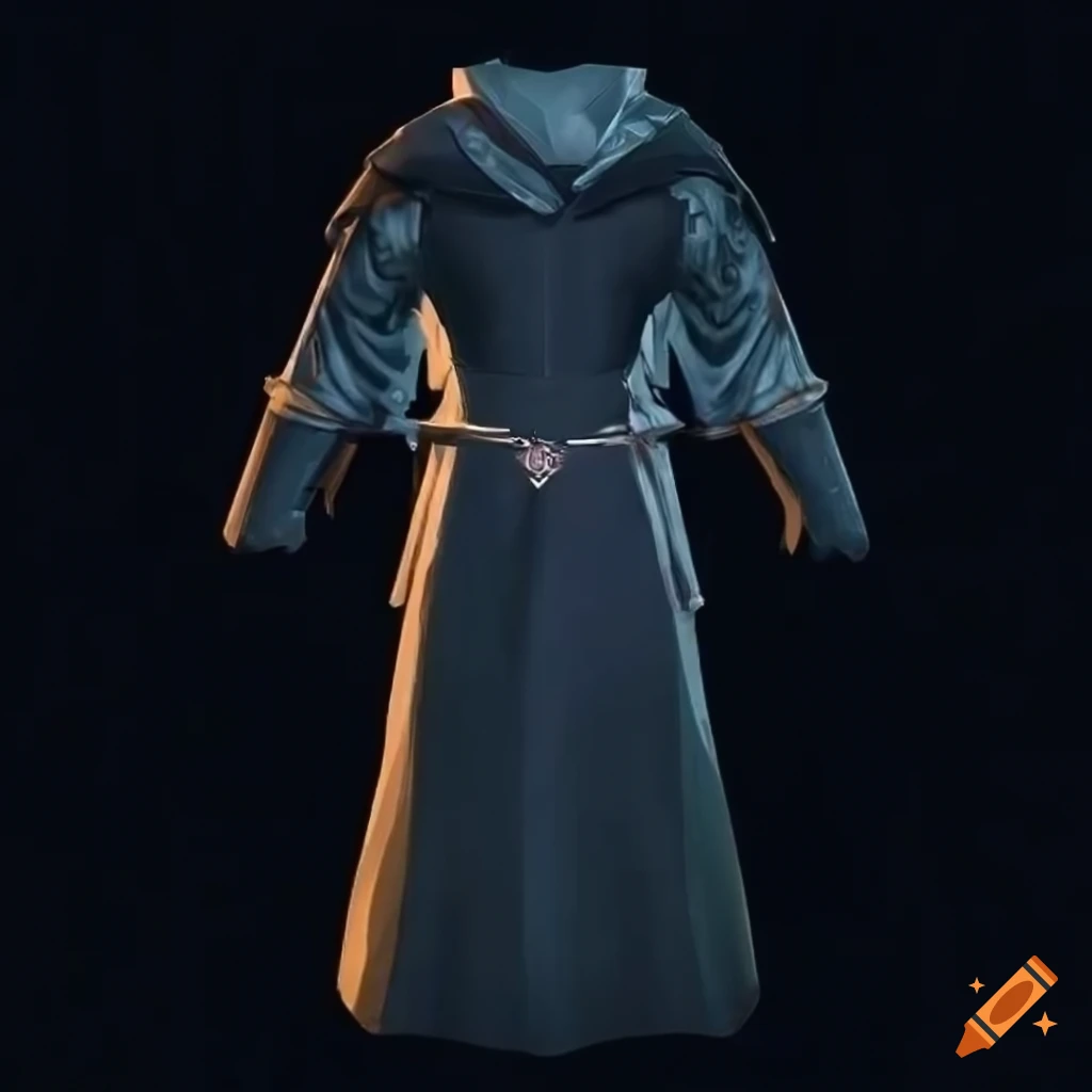 Medieval mage outfit on a black background on Craiyon
