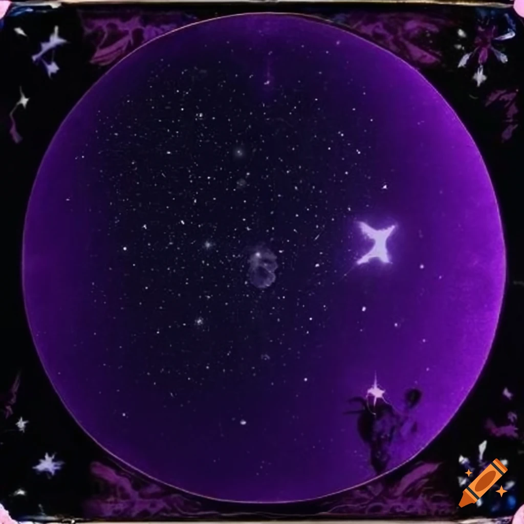 Purple velvet album cover with celestial design on Craiyon