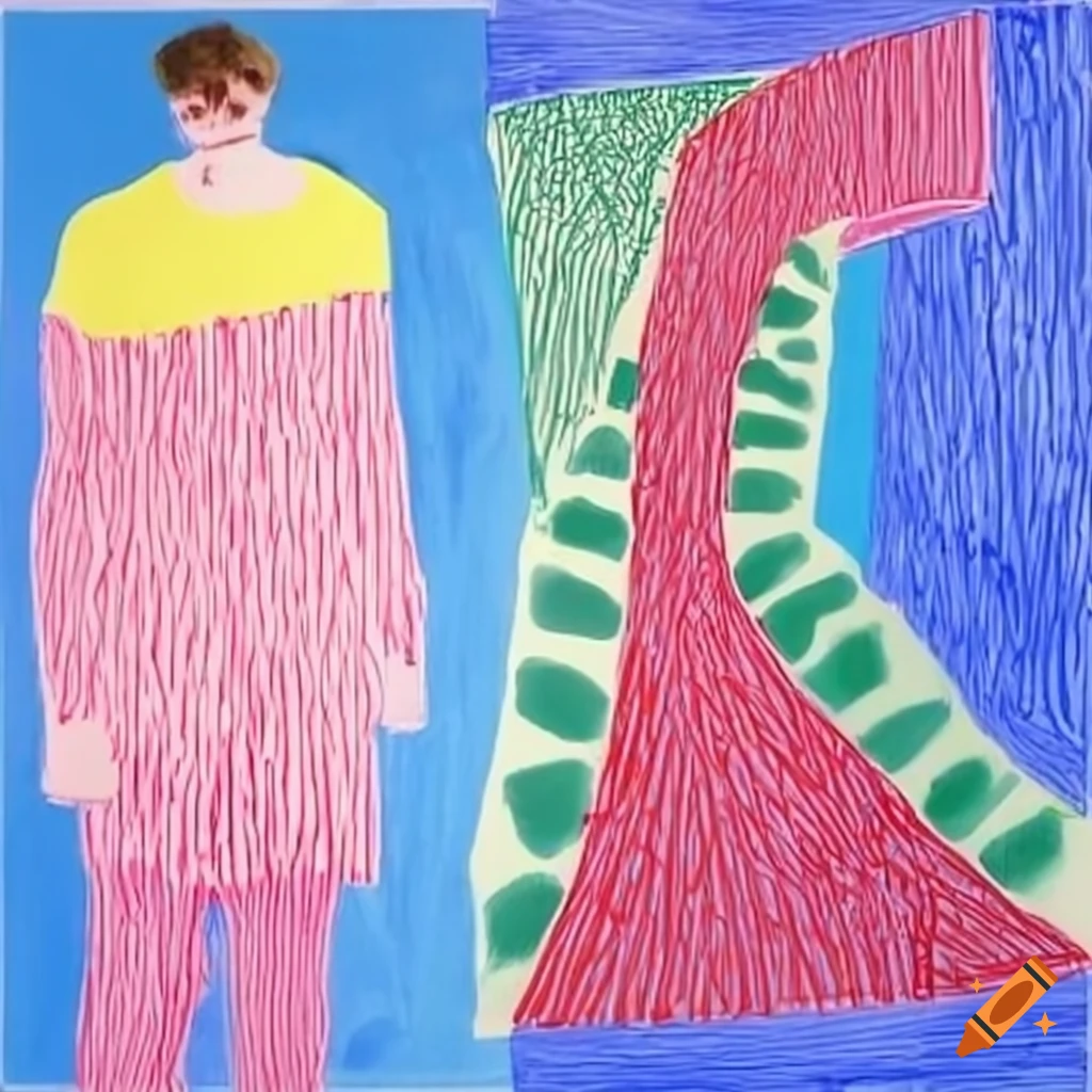 Special-shaped spatial structure art inspired by david hockney