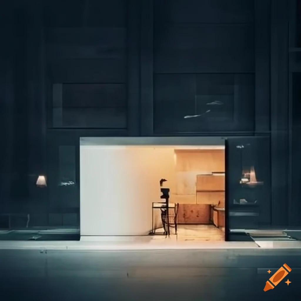 Minimalist architecture of a secluded coffee shop