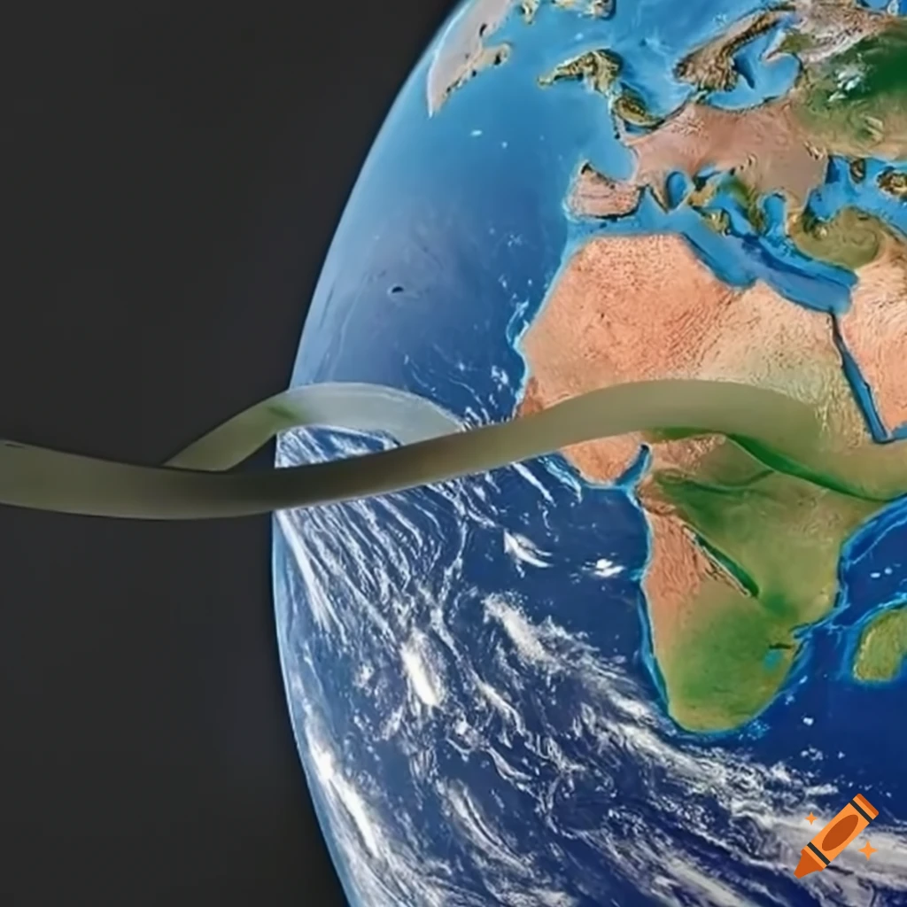 Concept image of the earth with a ribbon
