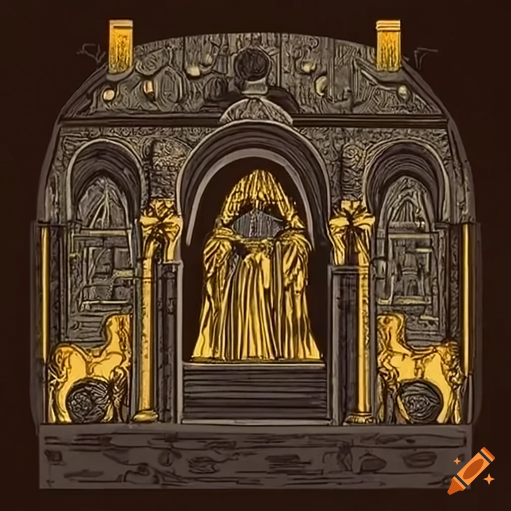 Golden statues in an underground tomb on Craiyon