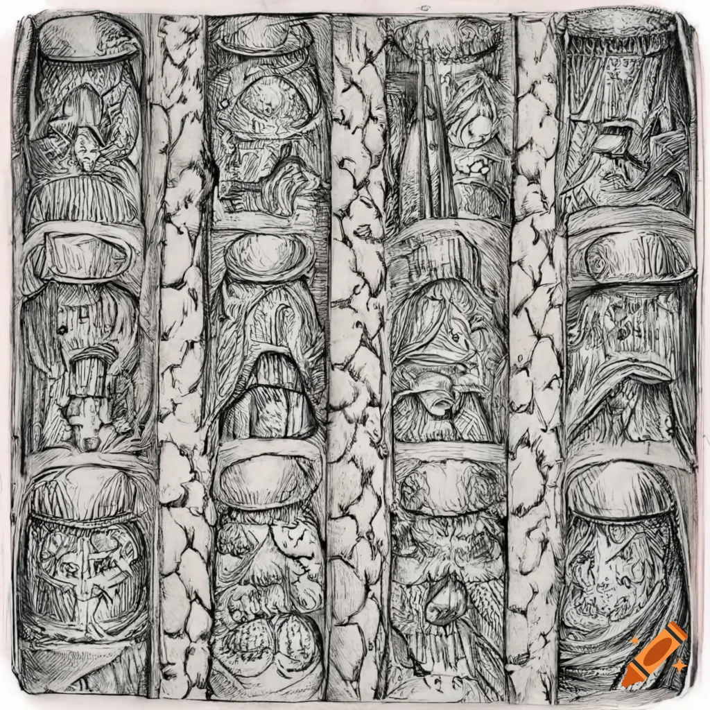 Mongol hordes depicted in black and white engraving style on Craiyon