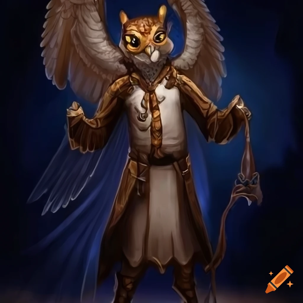 Fantasy owl with axe on Craiyon