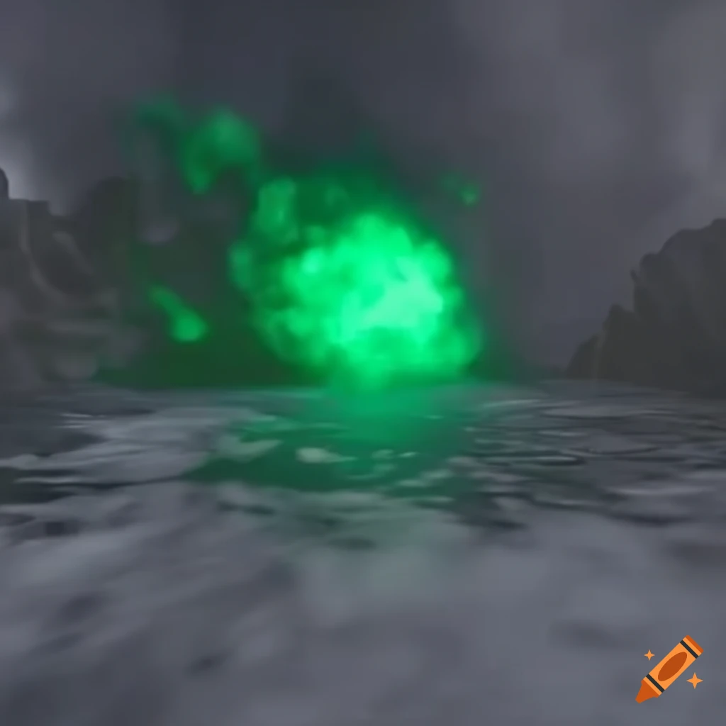 Magical green fireball with smoke in unreal engine 5