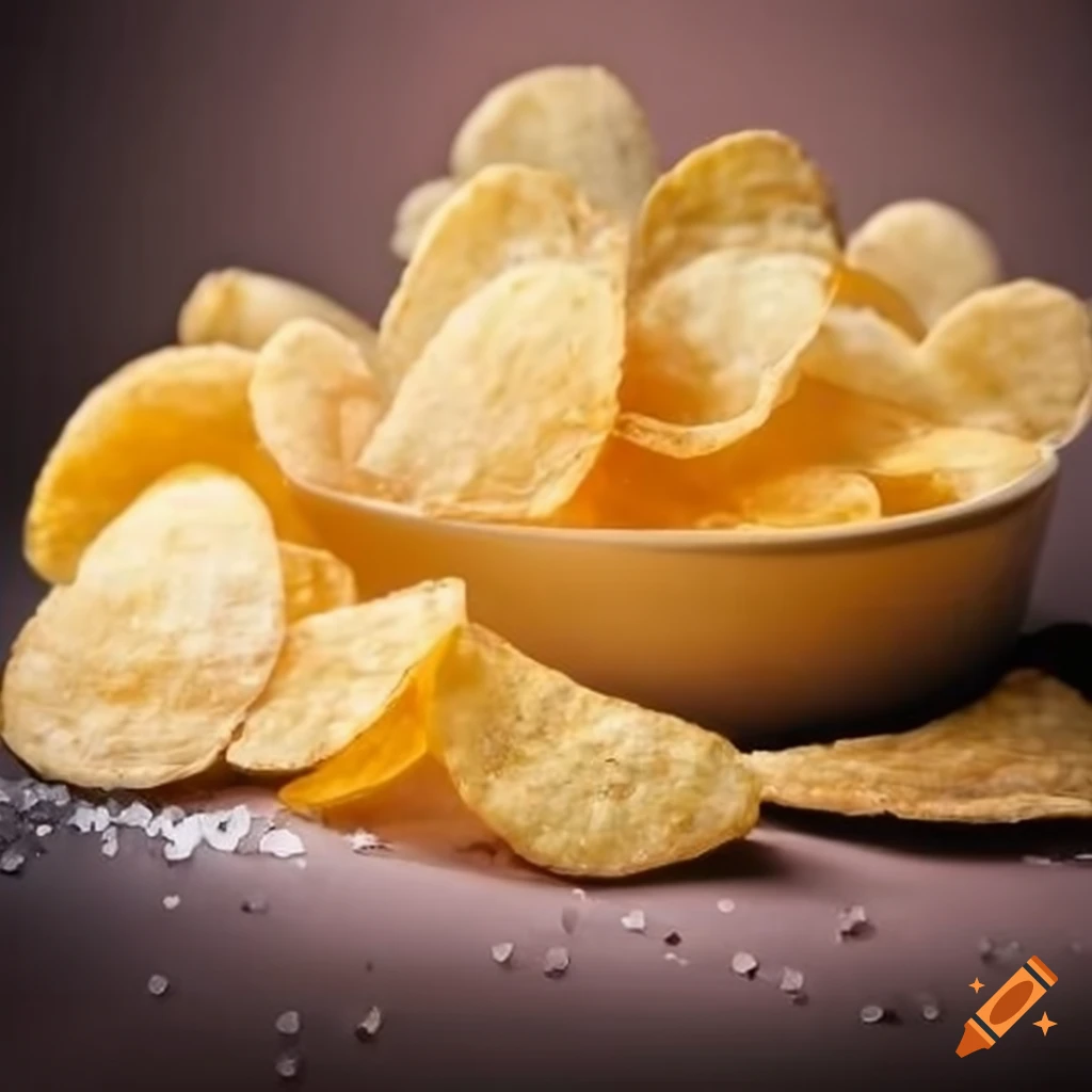 Crispy and salty potato chips