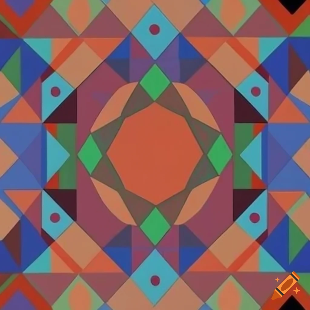 Colorful geometric shapes inspired by tessellations for children on Craiyon