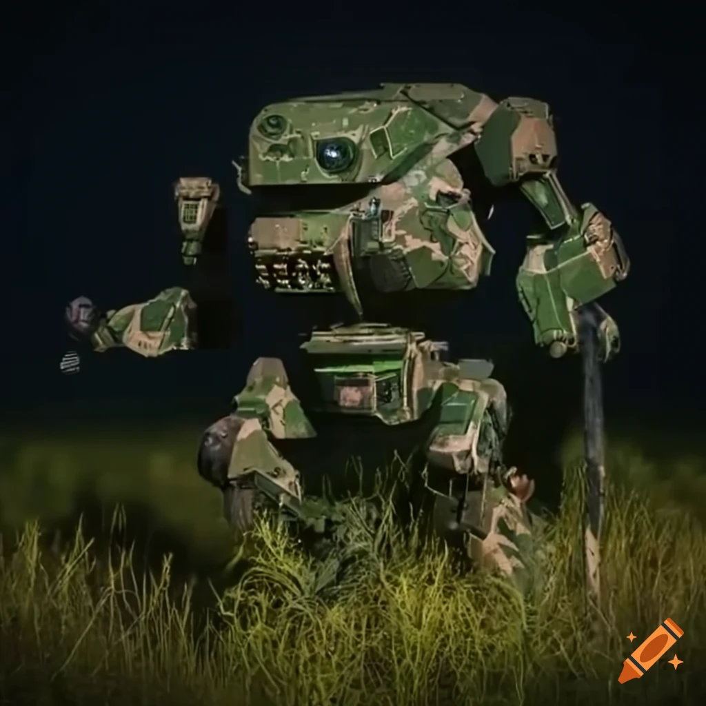 Red army robots in a futuristic battlefield on Craiyon