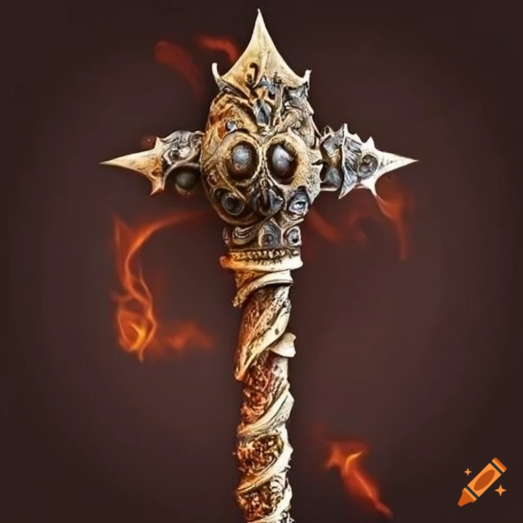 Image of a fiery medieval mace