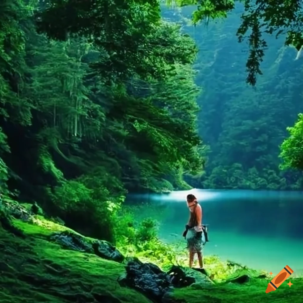 Risba Slovenije z vodo, naravo in ljudmi on Craiyon