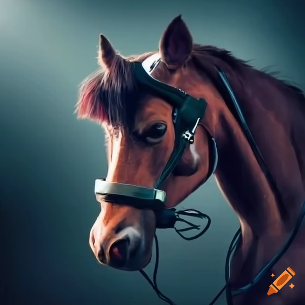 Horse with headset and game controller