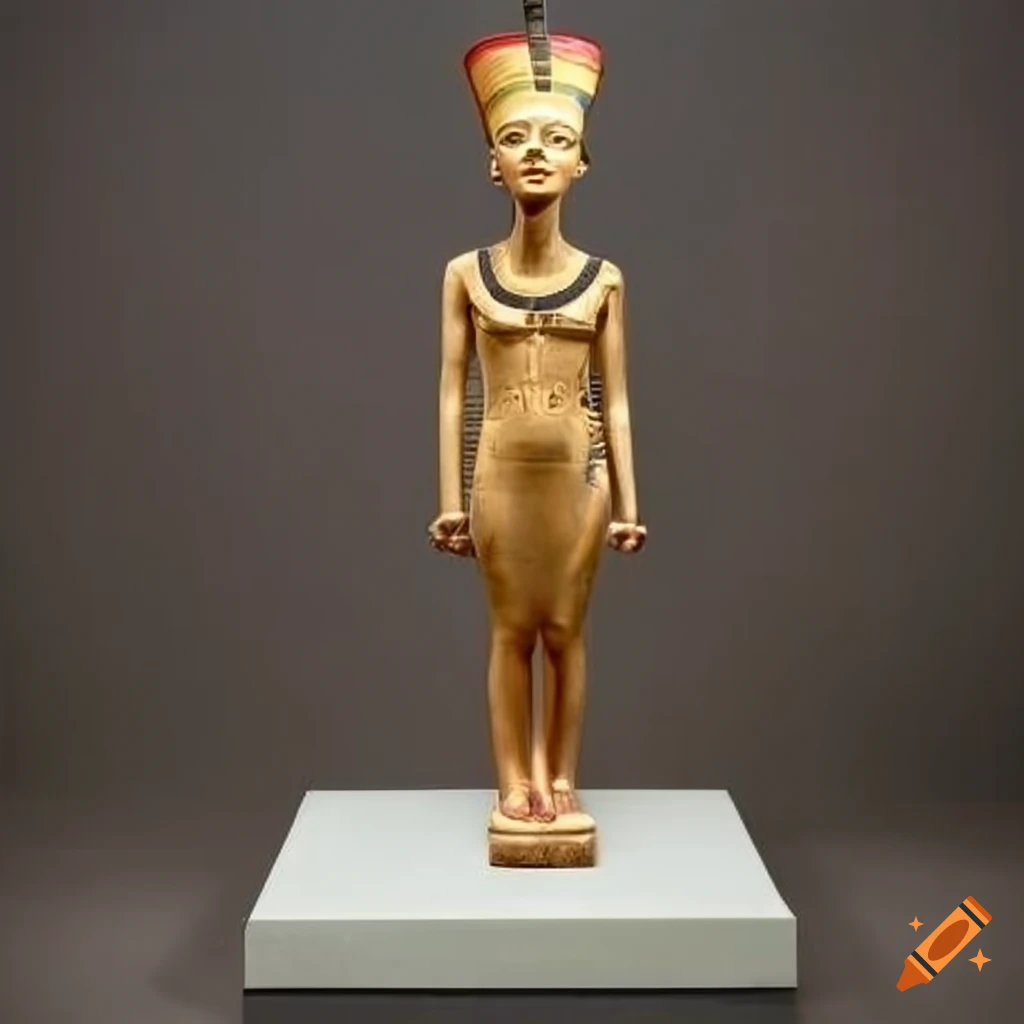 Sculpture of Nefertiti in full body form on Craiyon