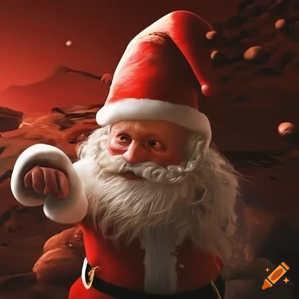 Santa claus on mars on Craiyon