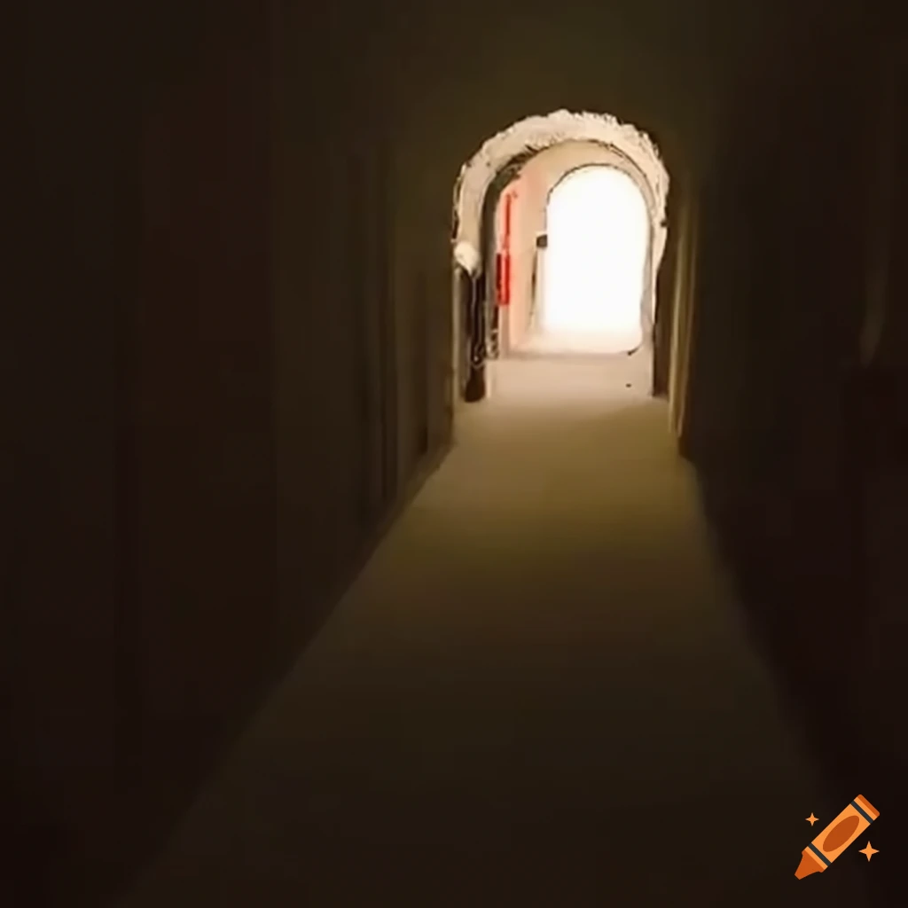 Surreal hallway in underground catacombs on Craiyon