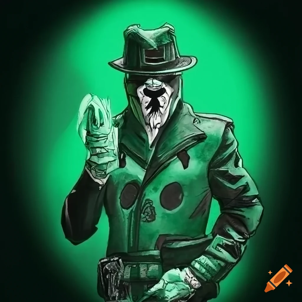 Rorschach from watchmen with unique mask and outfit on Craiyon
