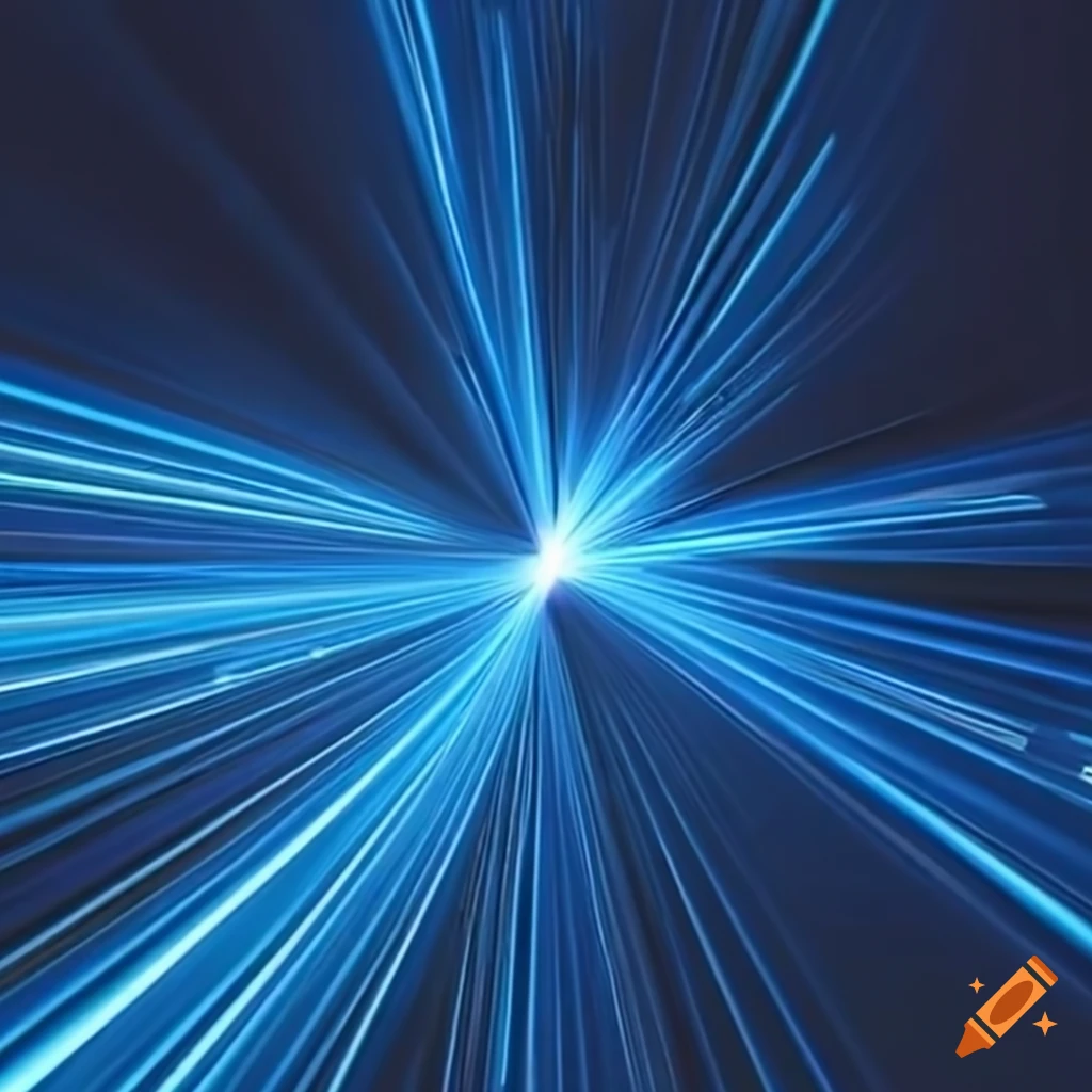 Blue light streaks representing incredible speed on Craiyon
