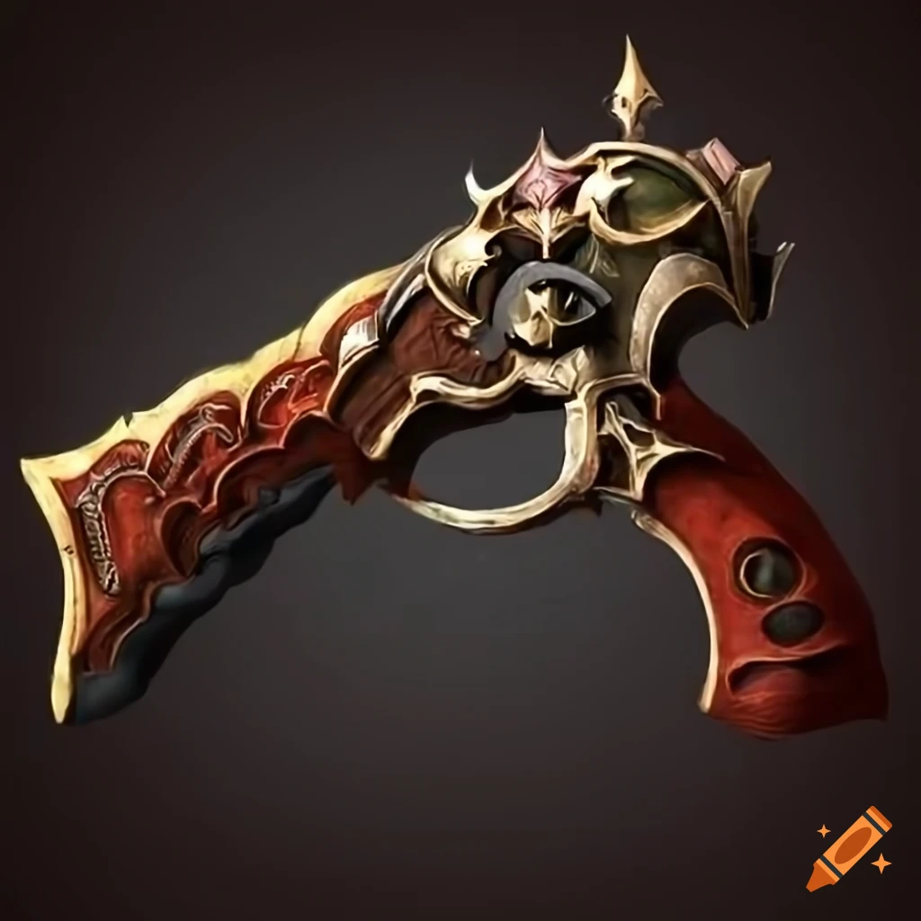 Fantasy pistol illustration on Craiyon