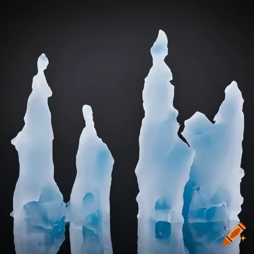 Abstract art of melting ice columns on Craiyon