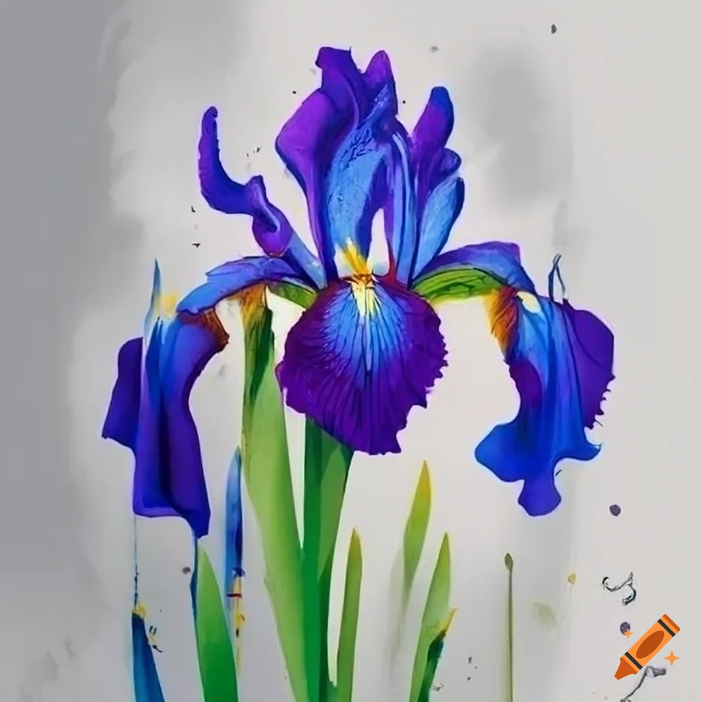 Beautiful iris flower in bloom on Craiyon