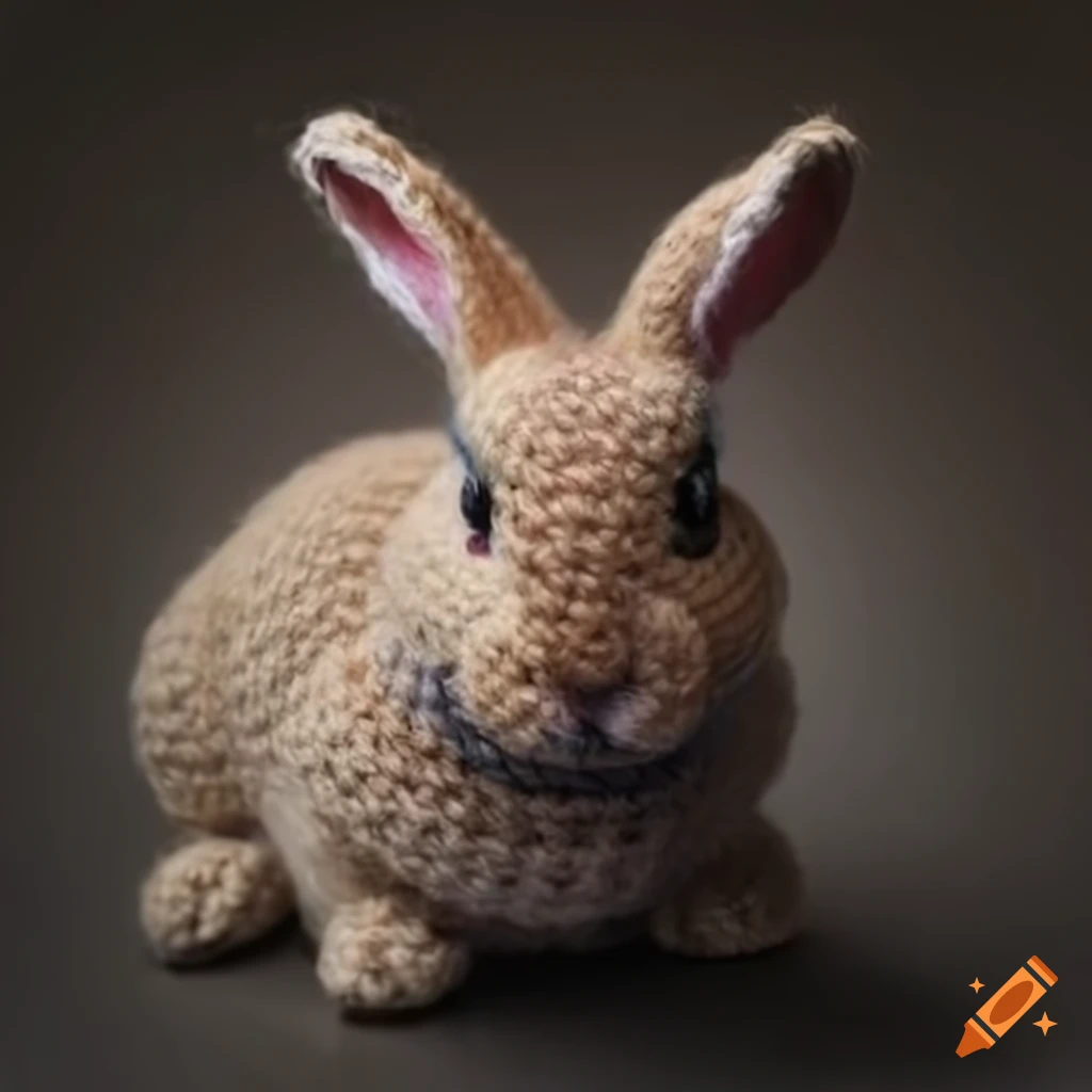 Hyper real crochet rabbit on Craiyon