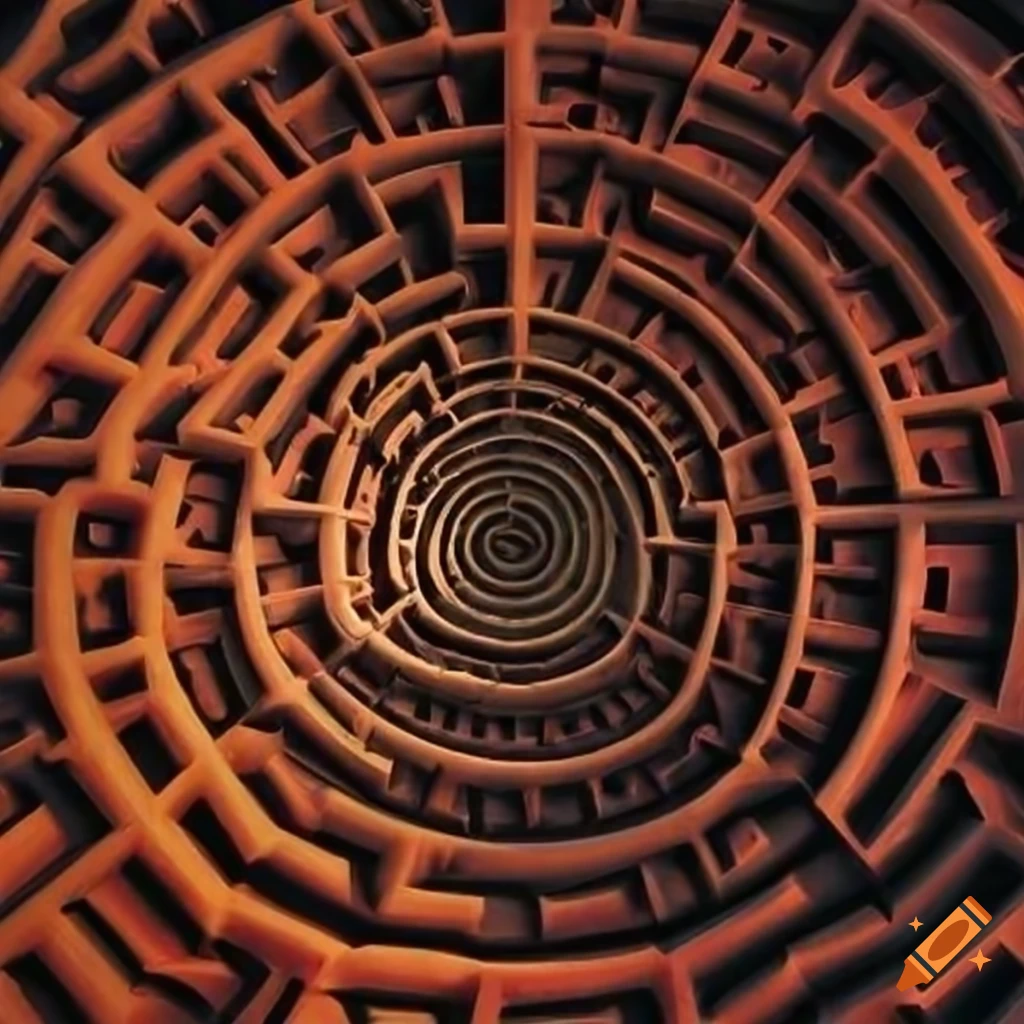 Intricate maze made of sharp thorns