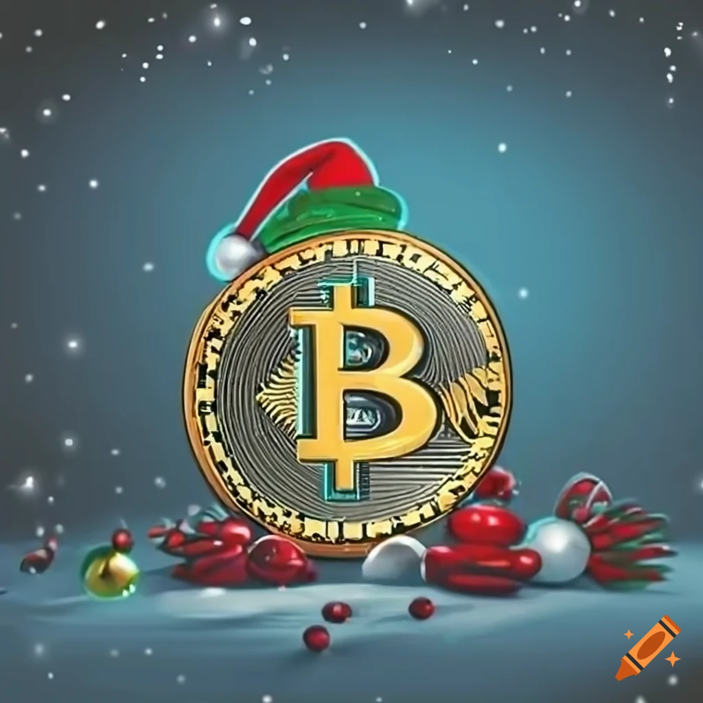 Christmas-themed bitcoin image on Craiyon