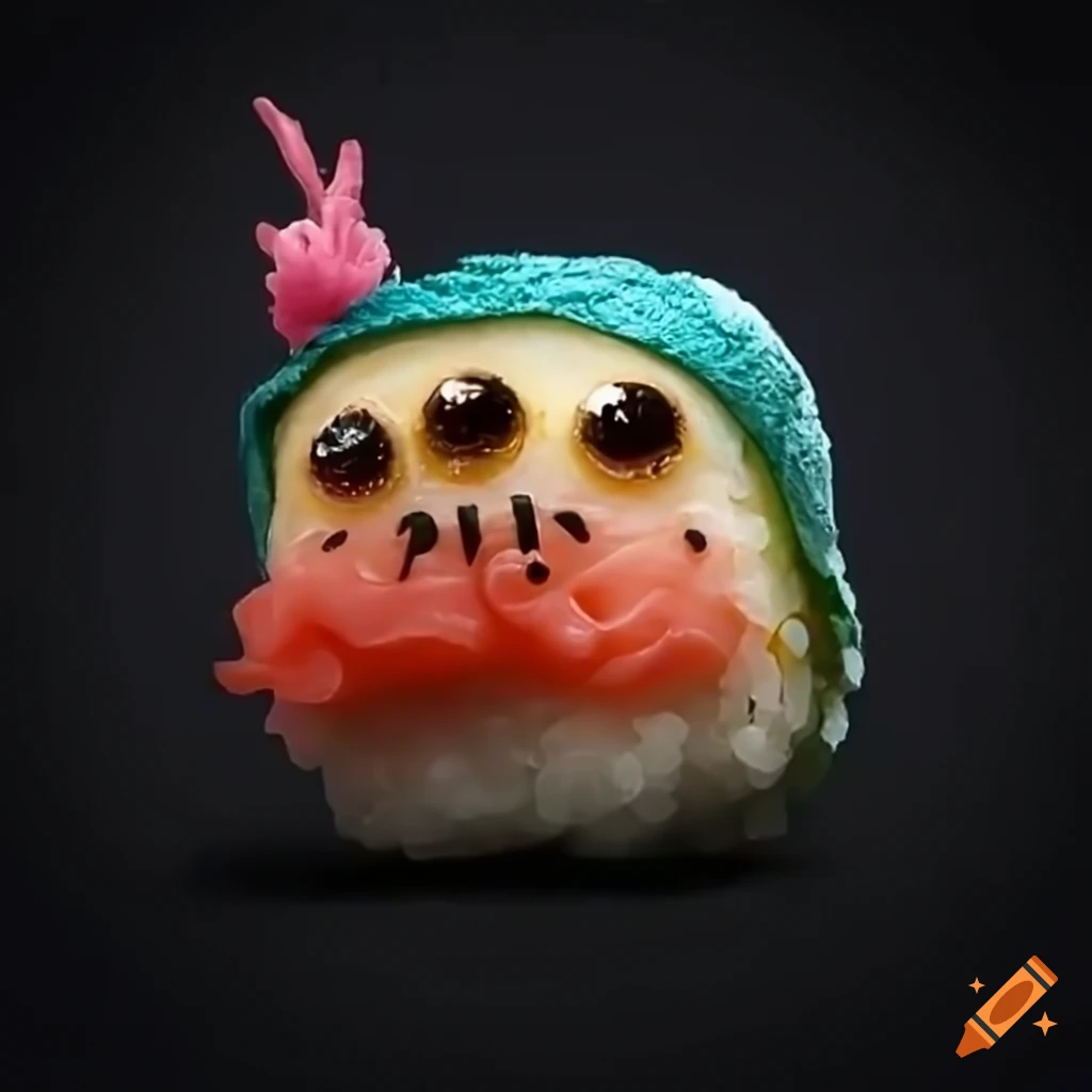 Cute tiny sushi monster