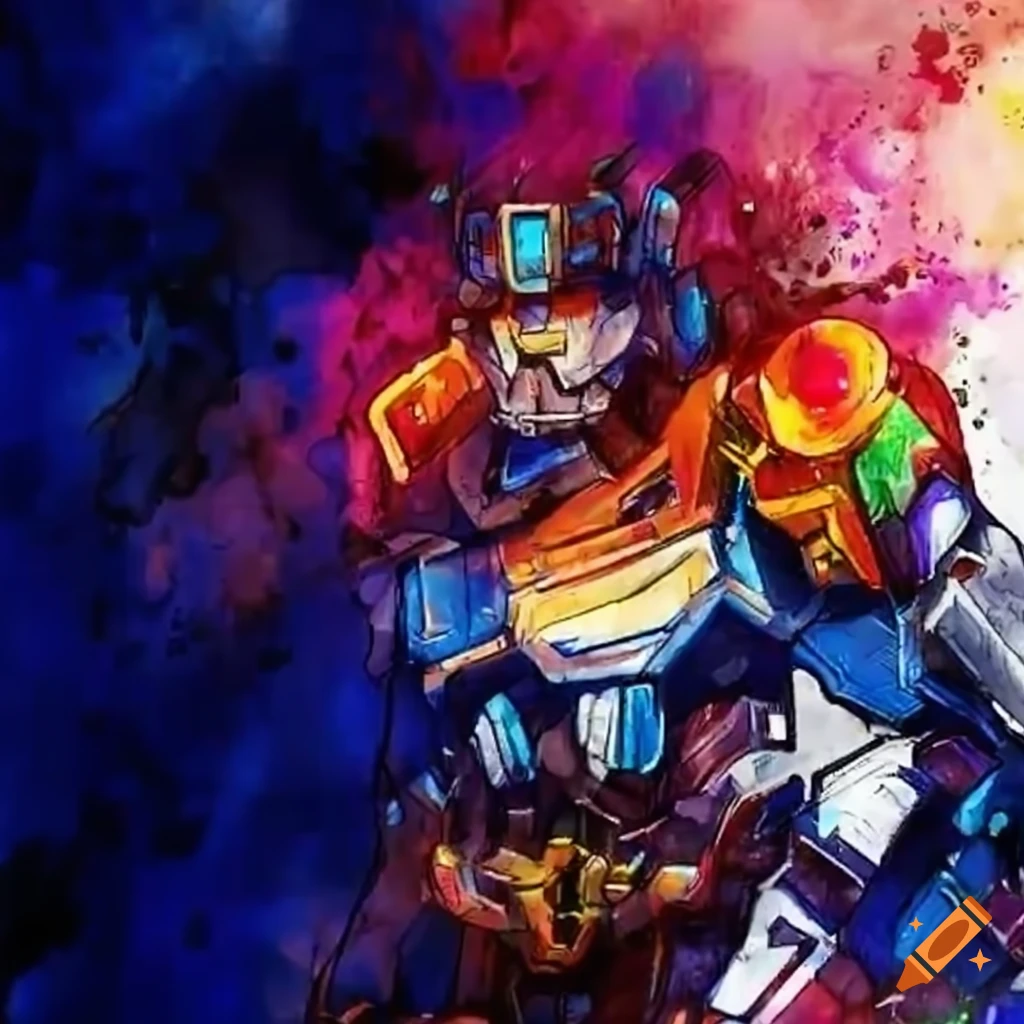 Epic clash between Soundwave and Voltron on Craiyon