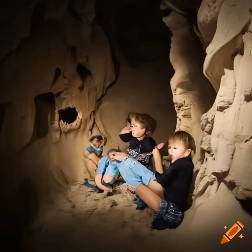 Children building an indoor cave on Craiyon