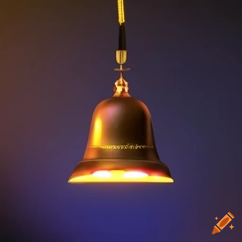 Glowing bell in a dark setting on Craiyon