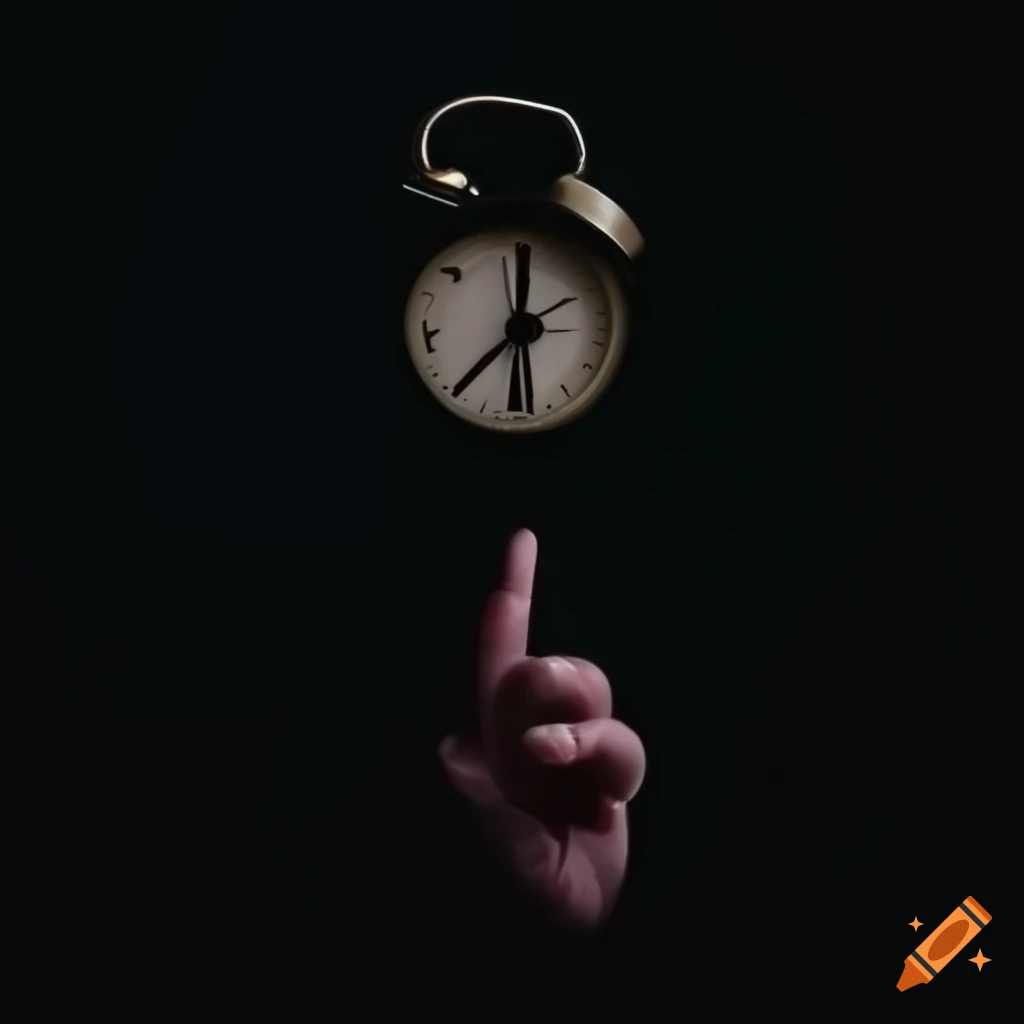 Black finger pressing off button on alarm clock on Craiyon